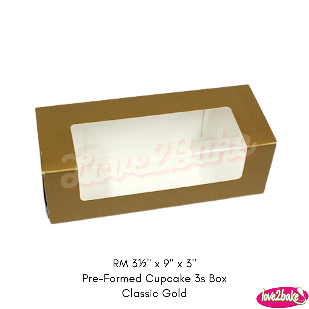 RM 3½" x 9" x 3" Pre-Formed Cupcake 3s Box – Love2Bake Philippines