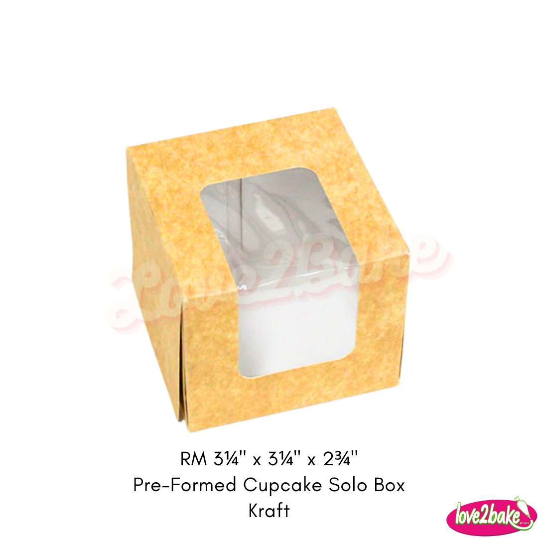 RM 3½" x 3½" x 3½" Pre-Formed Cupcake Solo Box – Love2Bake Philippines