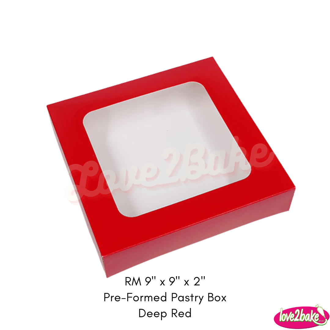 RM 9" x 9" x 2" Pre-Formed Pastry Box – Love2Bake Philippines