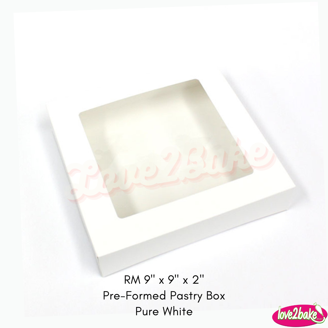 RM 9" x 9" x 2" Pre-Formed Pastry Box – Love2Bake Philippines